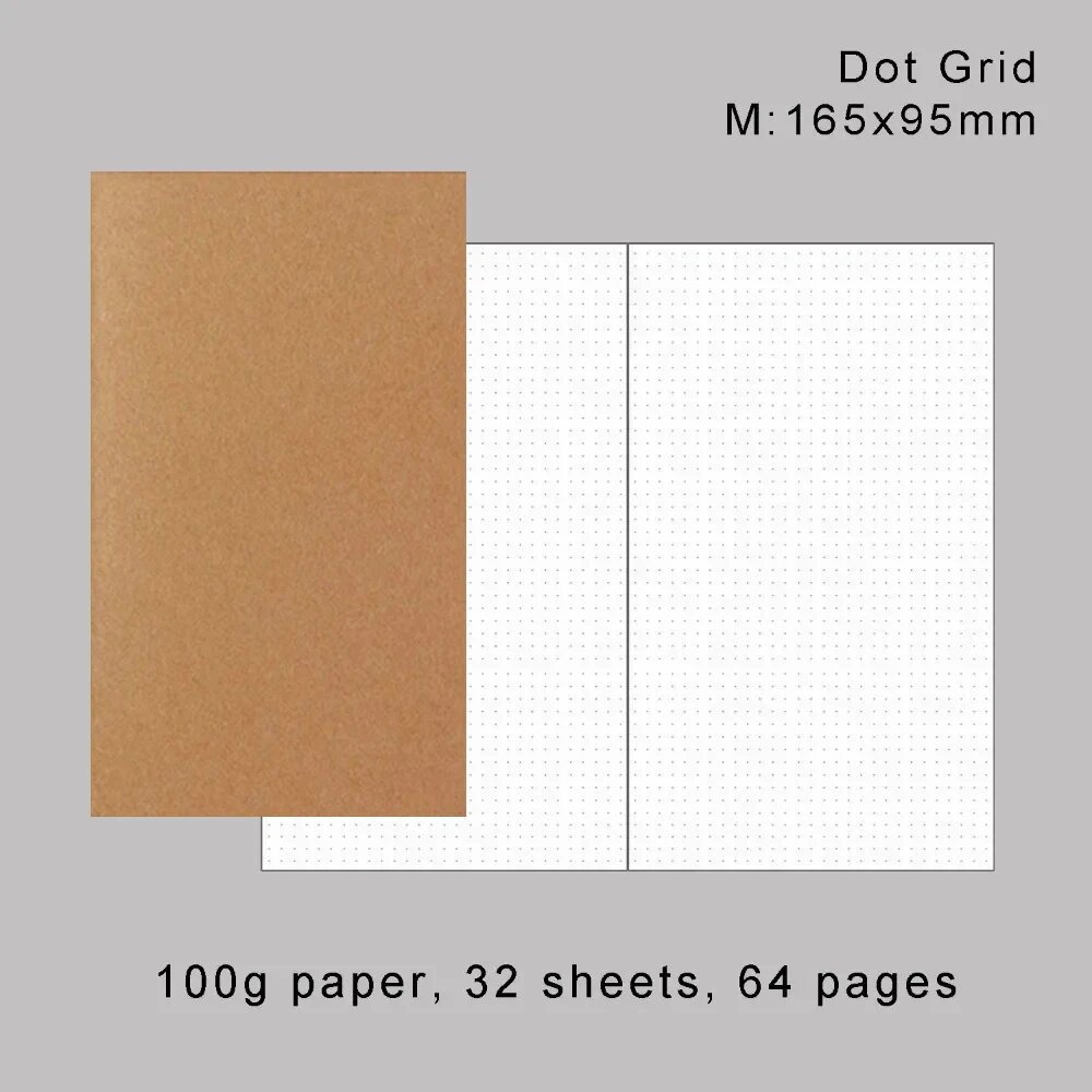 Блокнот Dot Grid M 165x95mm, 64 страницы, 100g