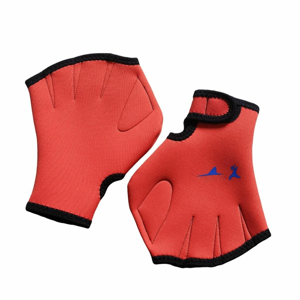 2 пары водонепроницаемых перчаток для плавания с хорошей эластичностью и перепонками, Оранжевый