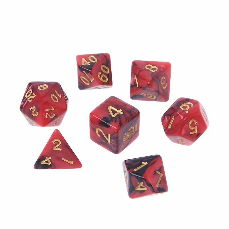 Набор из 7 акриловых многогранных кубиков D4-D20