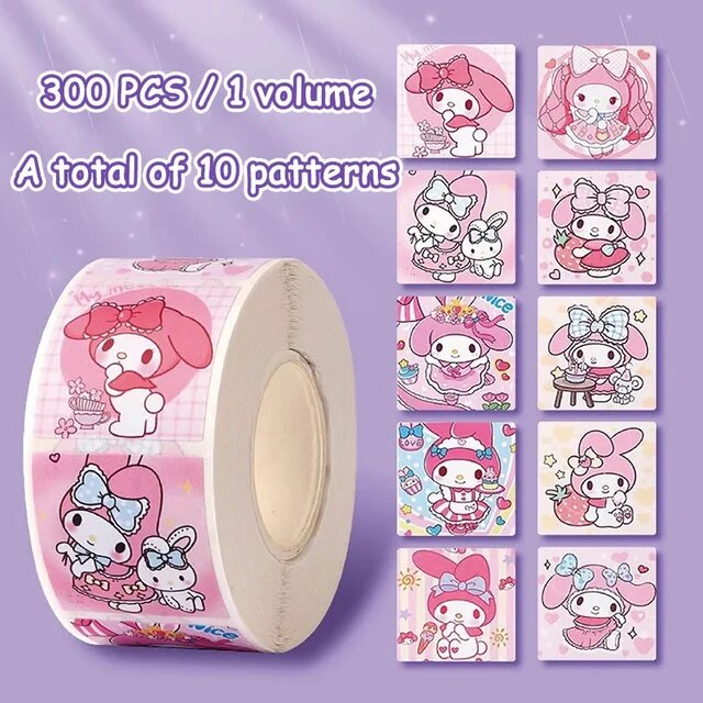 Набор наклеек MINISO Kuromi Melody 300 шт.