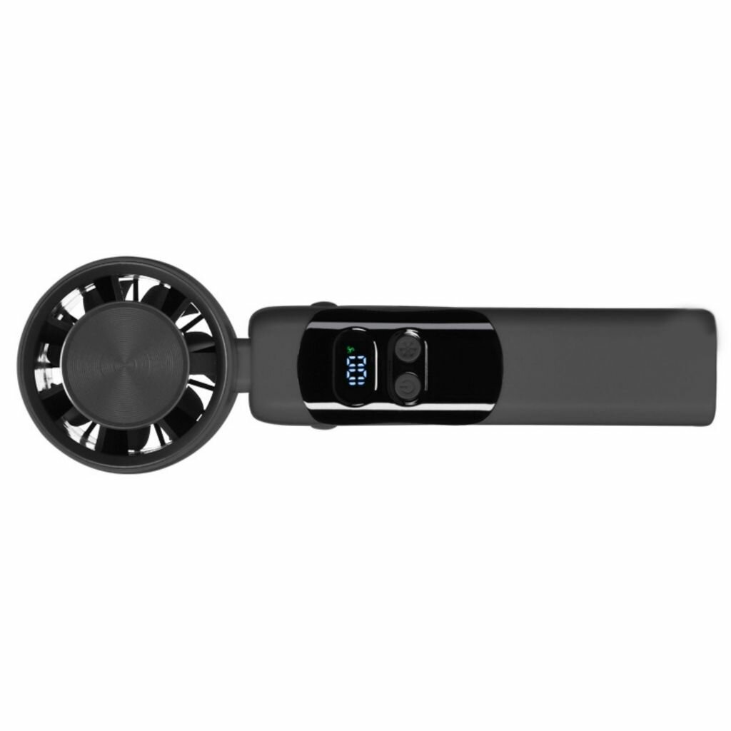 Ручной небольшой вентилятор со льдом, 100-ступенчатая бесступенчатая регулировка скорости вращения, цифровой дисплей, обычная модель-серый