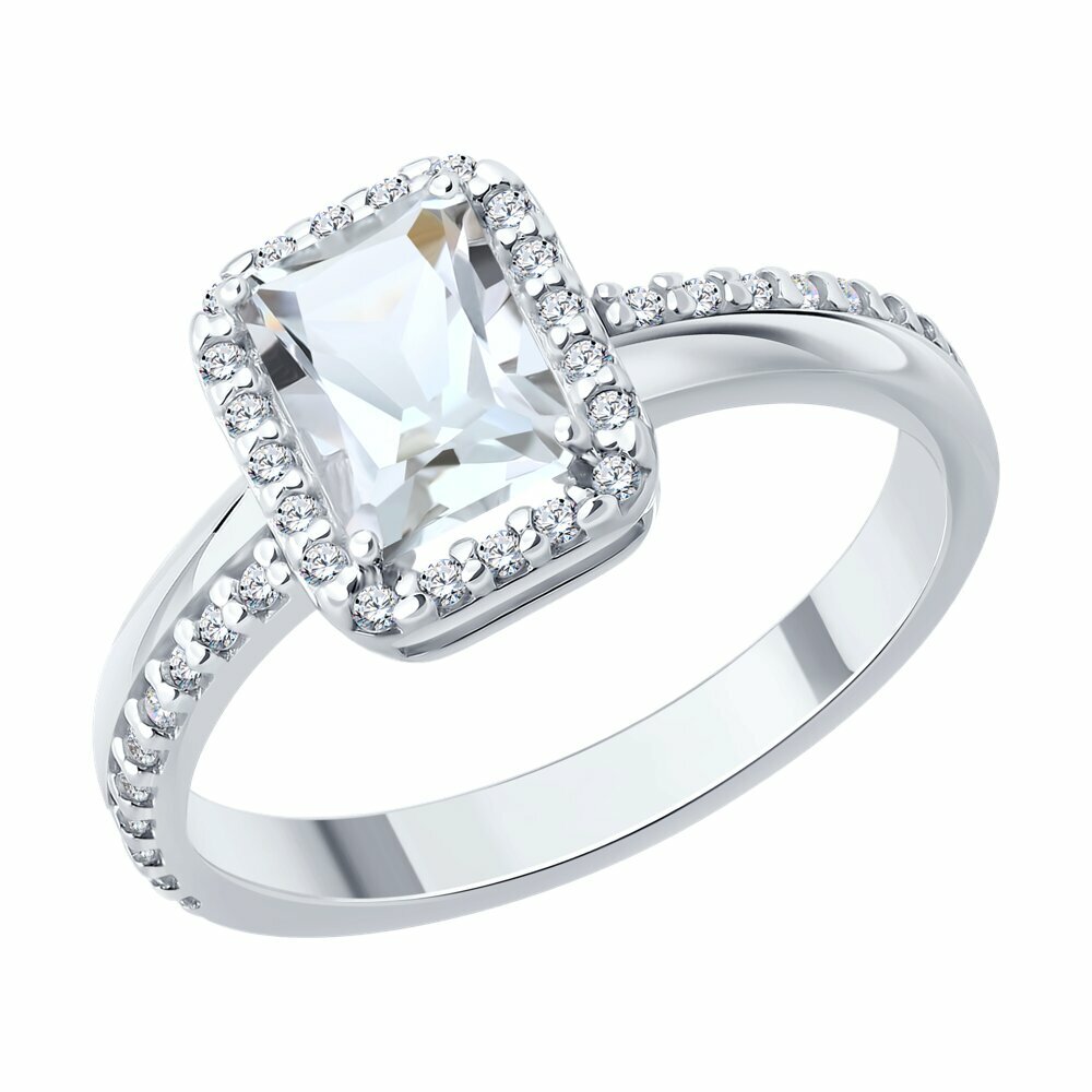 Кольцо, серебро, 925 проба, родирование