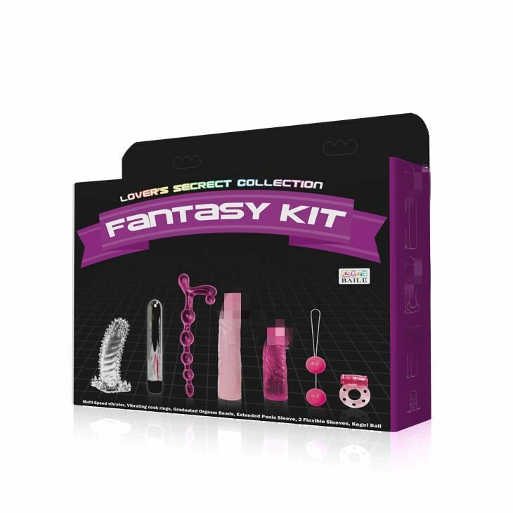 Набор для любовных игр Fantasy Kit из 7 предметов, Baile, разноцветный