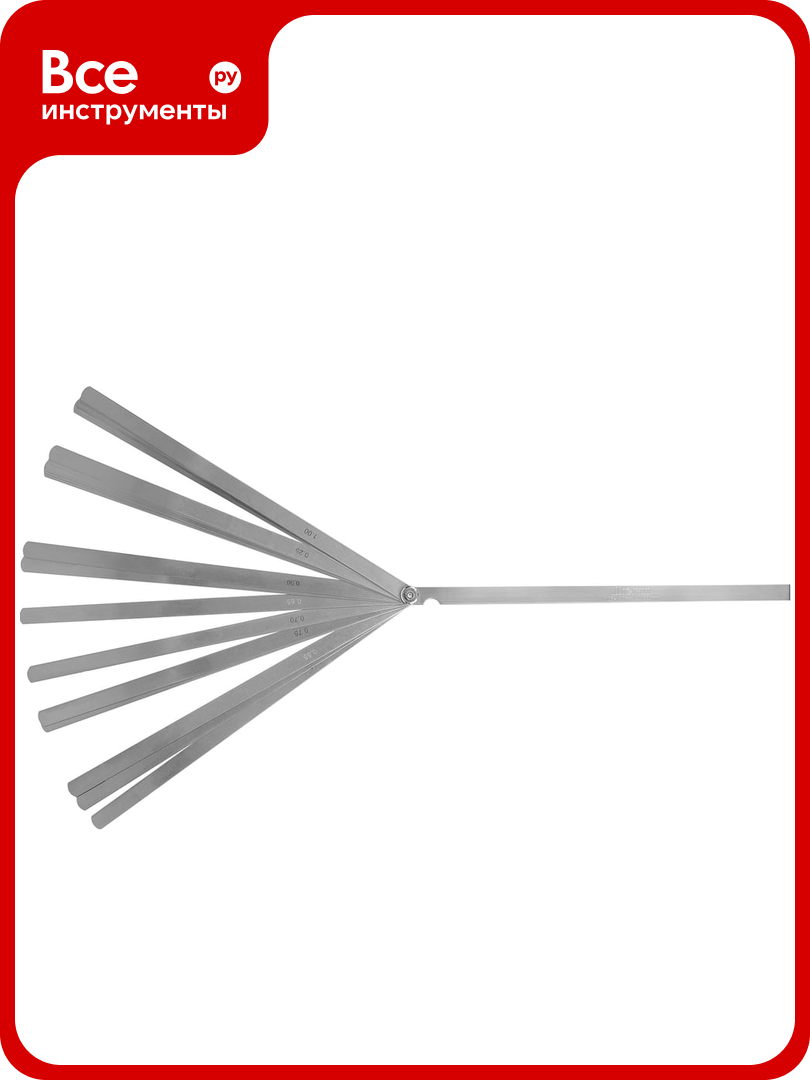 Набор щупов Micron 0,05‑1, L=300, 20 шт 954735 для измерения зазоров, плоская форма, стальная конструкция