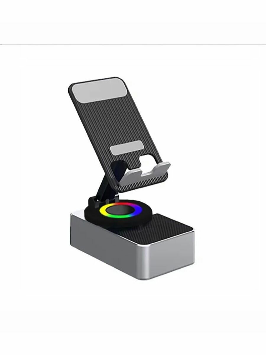 Двойной USB-концентратор для зарядки, Bluetooth-колонка для домашнего офиса с док-станцией для телефона на 360 градусов и мягкой подсветкой для повышения производительности