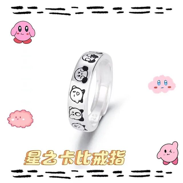 Серебряное регулируемое кольцо Hello Kitty и Pochacco MINISO