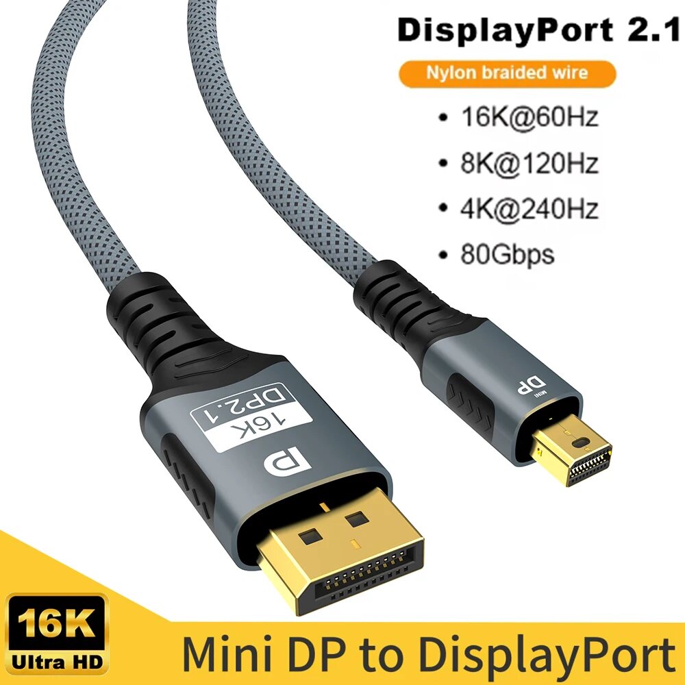 FDBRO Кабель Mini DP — DisplayPort 8K 1M
