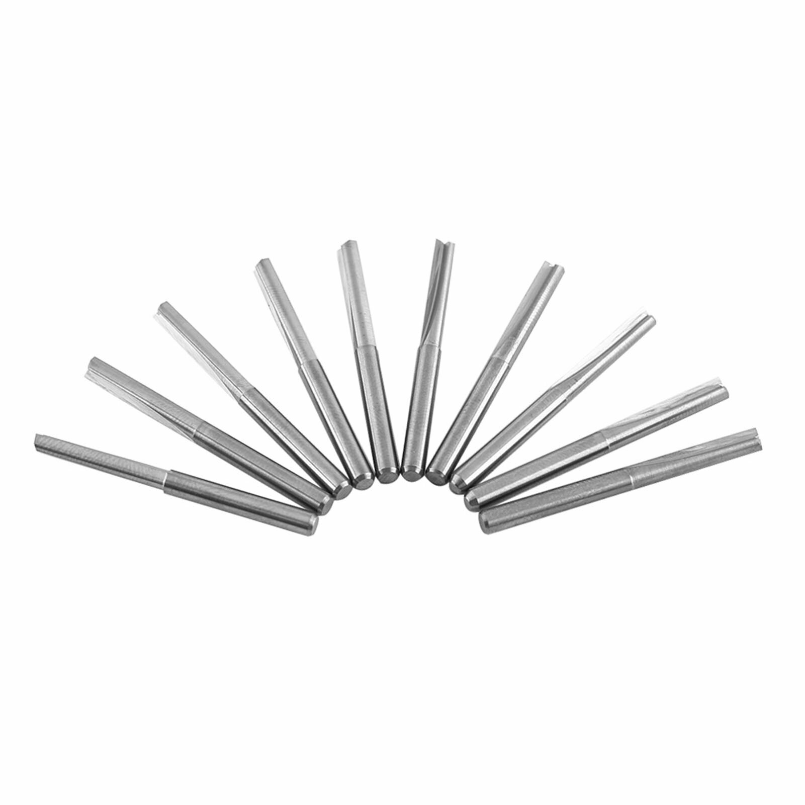 10 шт. 3,175 мм концевые фрезы для ЧПУ с двойными прямыми канавками, прецизионные режущие инструменты для металла, дерева и пластика.