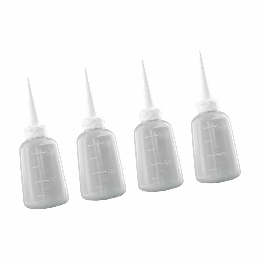 1 набор из 4 бутылочек-дозаторов с заостренным горлышком-100 мл