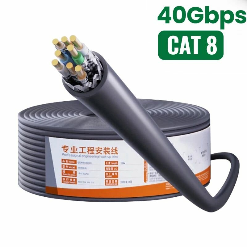 Кабель Ethernet CAT8 40 Гбит/с 2000 МГц CAT 8 сетевой экранированный сетевой шнур для ноутбуков, маршрутизатора PS 4, сетевой кабель RJ45
