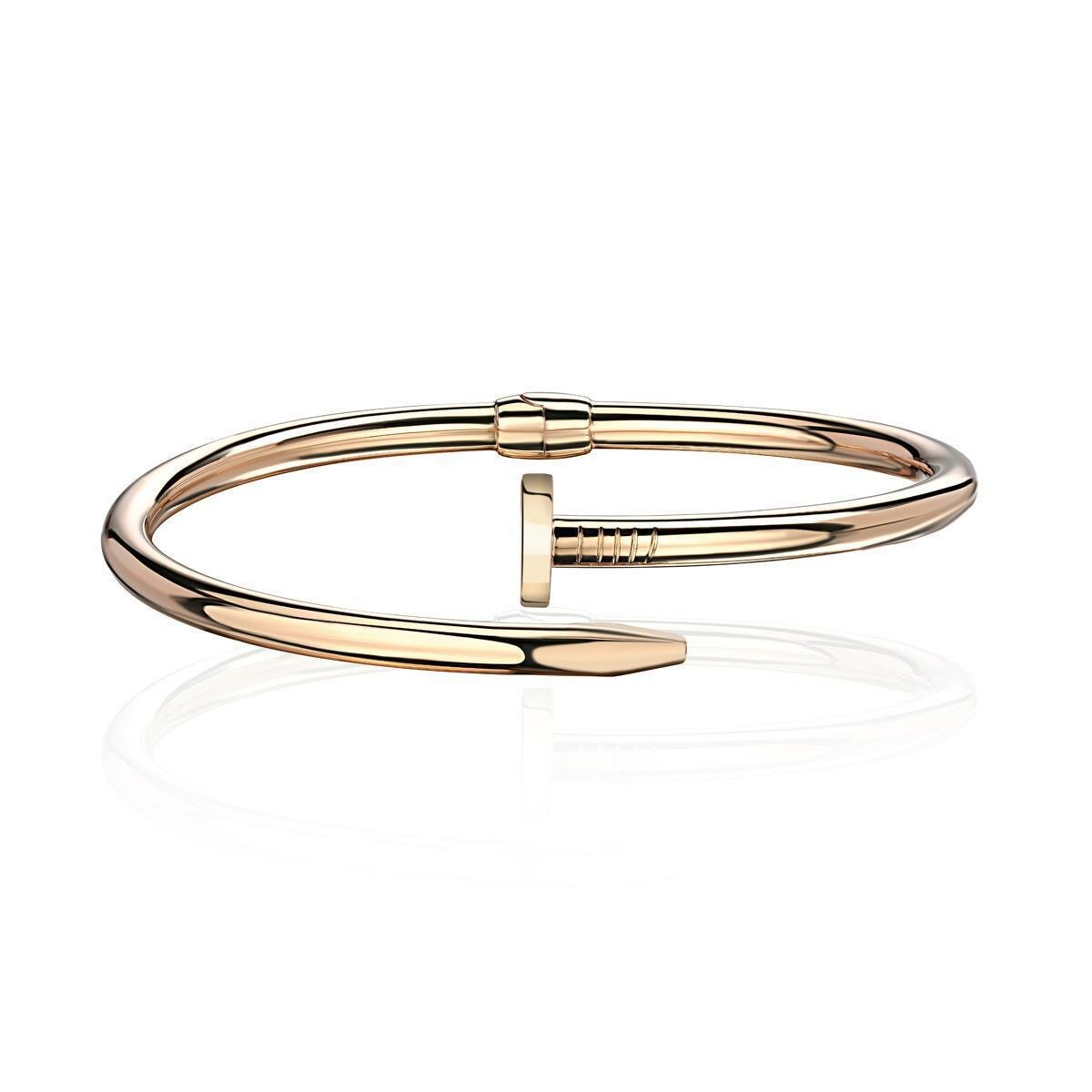 Жесткий браслет, красное золото, 375 проба