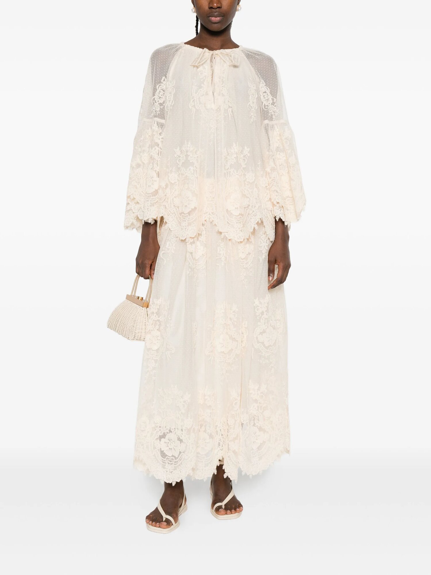 Юбка ZIMMERMANN Lace maxi skirt, размер 42 — фото 1