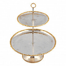 Горка двойная большая "Узоры" серебро