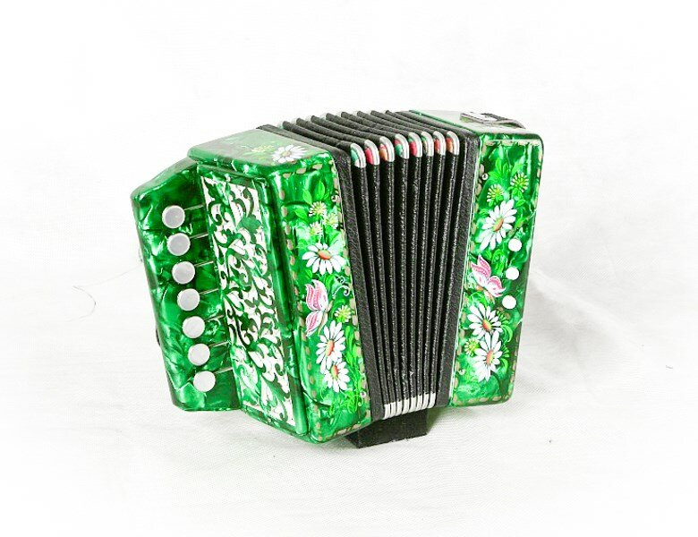 Тульская Гармонь GN-25-GR Гармонь сувенирная "Кроха", зеленая, 7х3-I