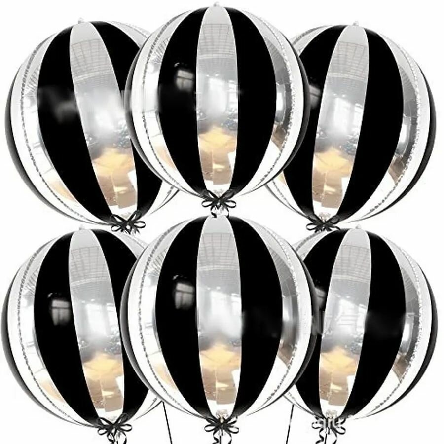 Набор воздушных шаров диско серебро 55см 6шт