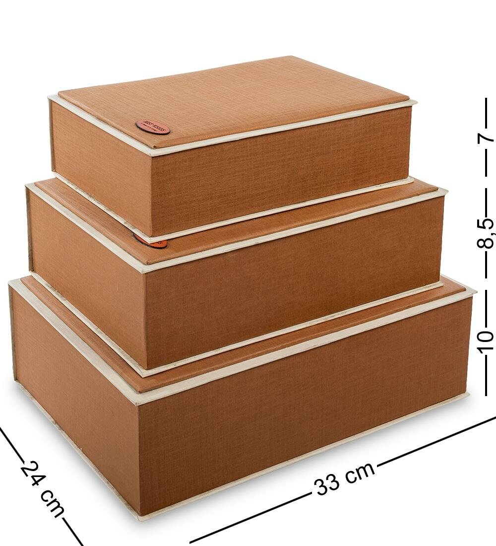 Набор коробок из 3шт "Удачи" цв. коричн. A2170762