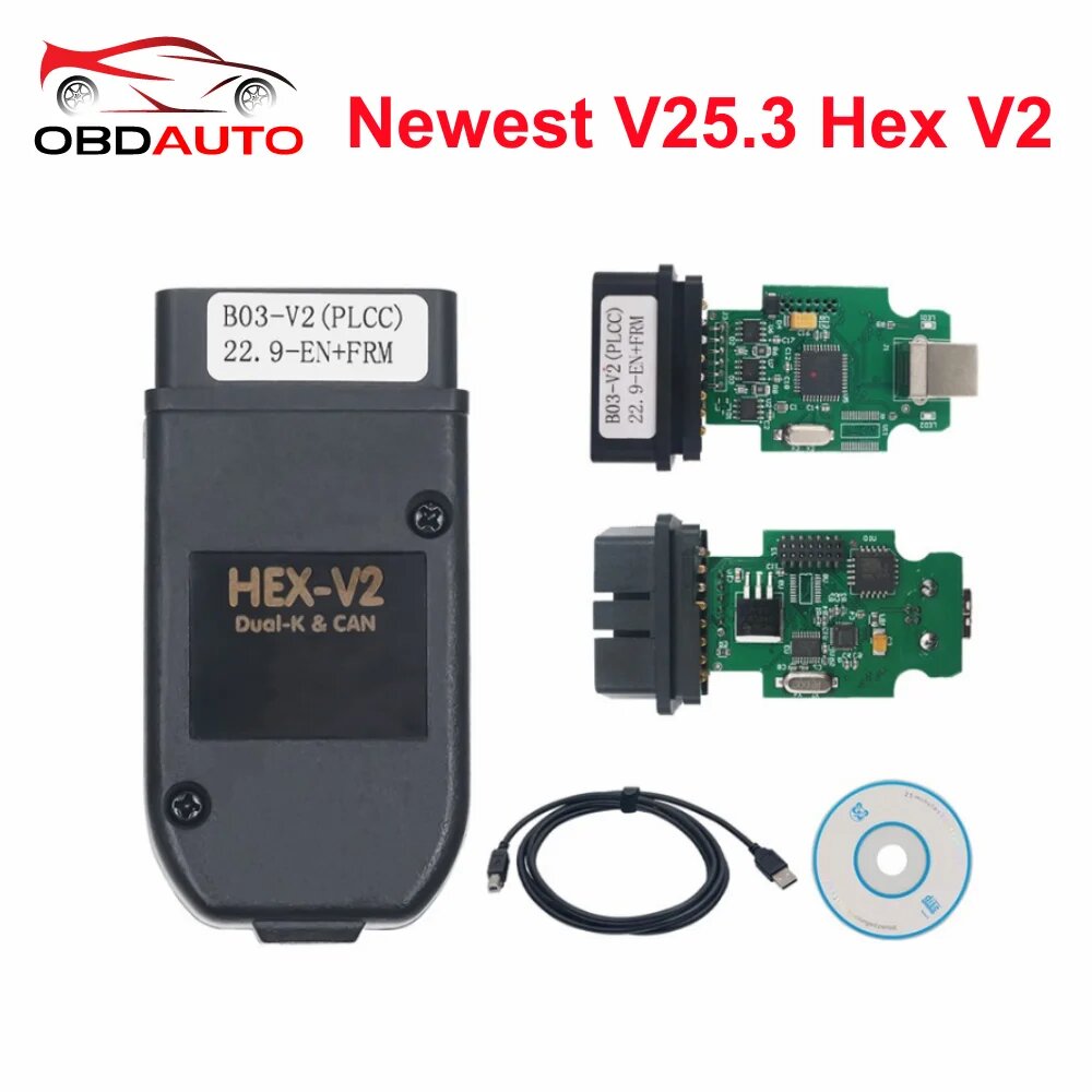 VCDS V25.3 HEX-V2 USB OBD2 сканер, English