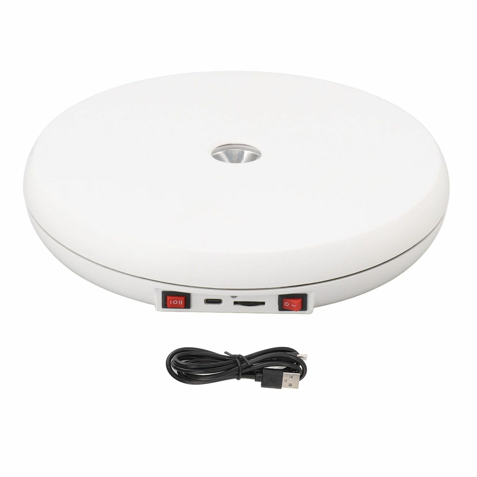 Электрический вращающийся стол-витрина 25 см со светодиодной подсветкой, бесшумный, для демонстрации ювелирных изделий, грузоподъемность 20 кг, белый