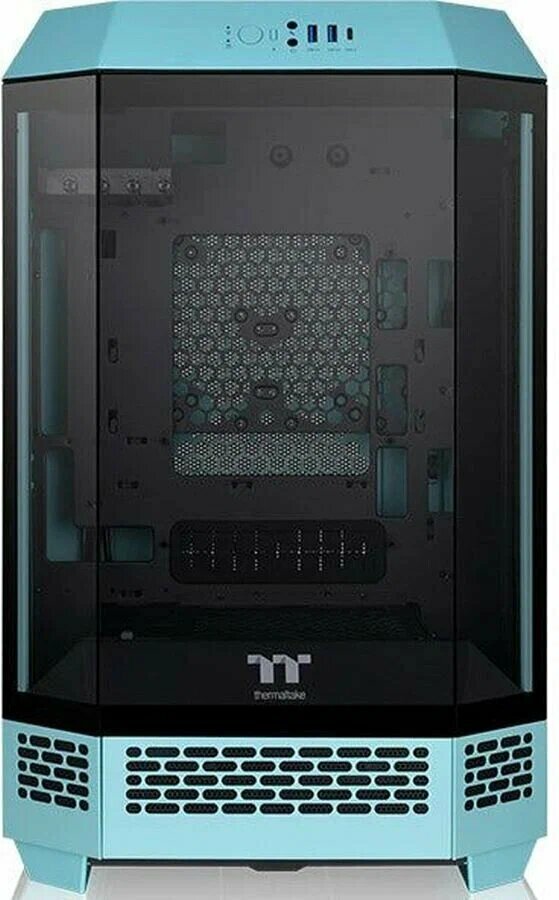 Корпус Thermaltake The Tower 300 Turquoise голубой без БП mATX 120mm 140mm USB3.0 audio bott PSU