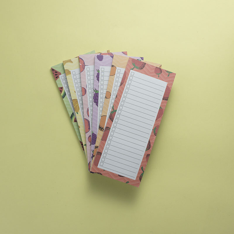 Магнитная записная книжка "6 фруктов", отрывная, ежедневник, 6 цветов