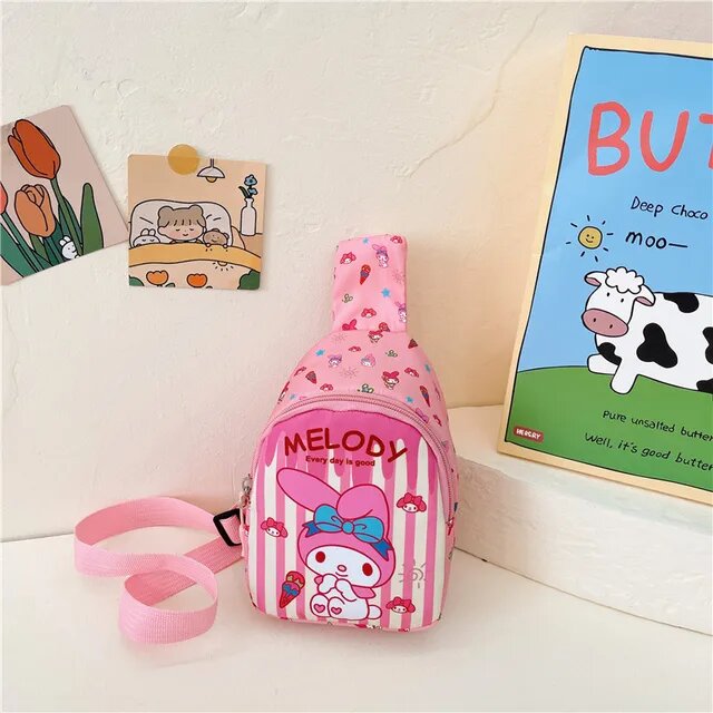 Sanrio сумка Cinnamoroll мультяшная сумка через плечо Kuromi Kawaii Hello Kitty нагрудные сумки Детский рюкзак для путешествий через плечо подарок для девочки
