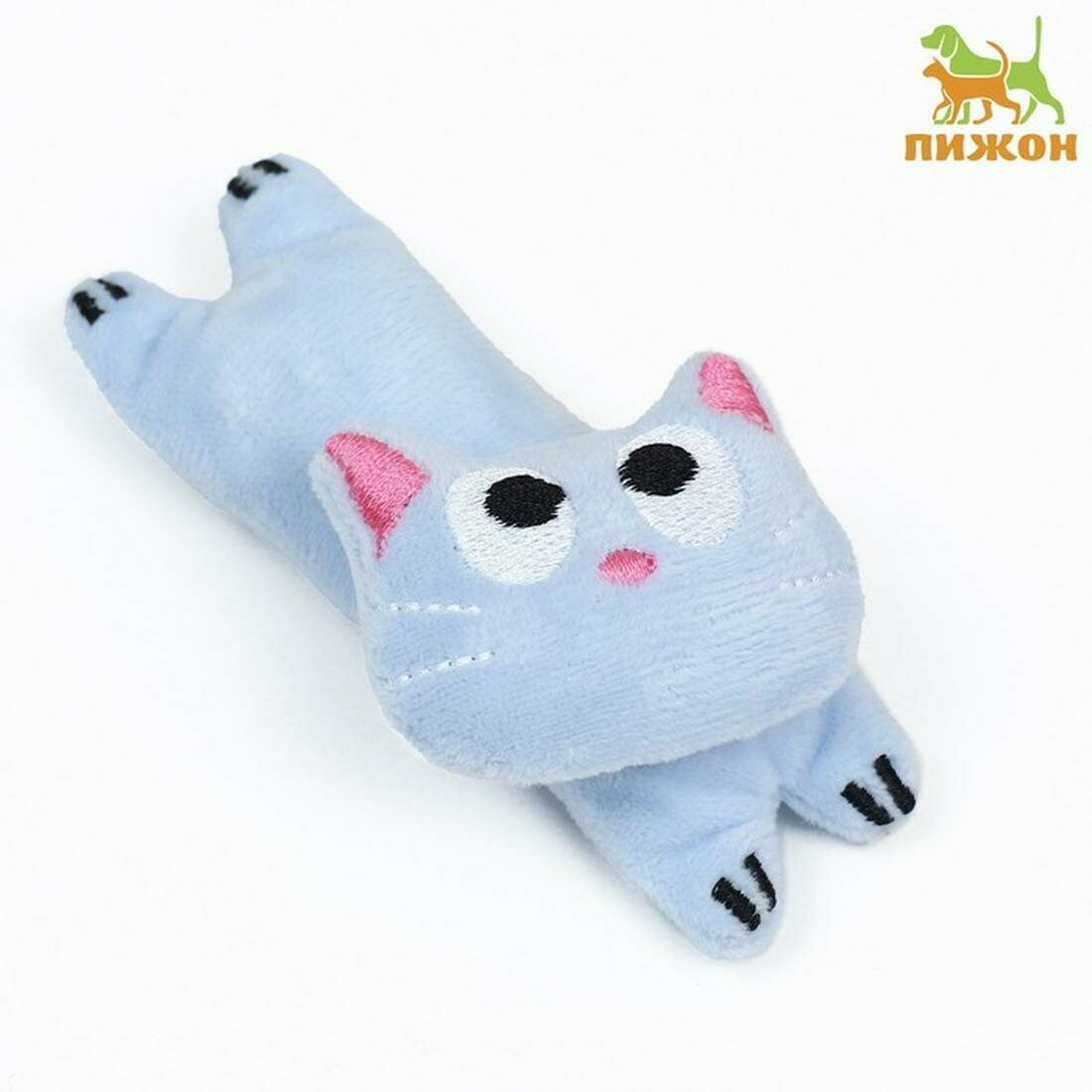 Игрушка для кошек Пижон с кошачьей мятой "Киса", 11 см, голубая