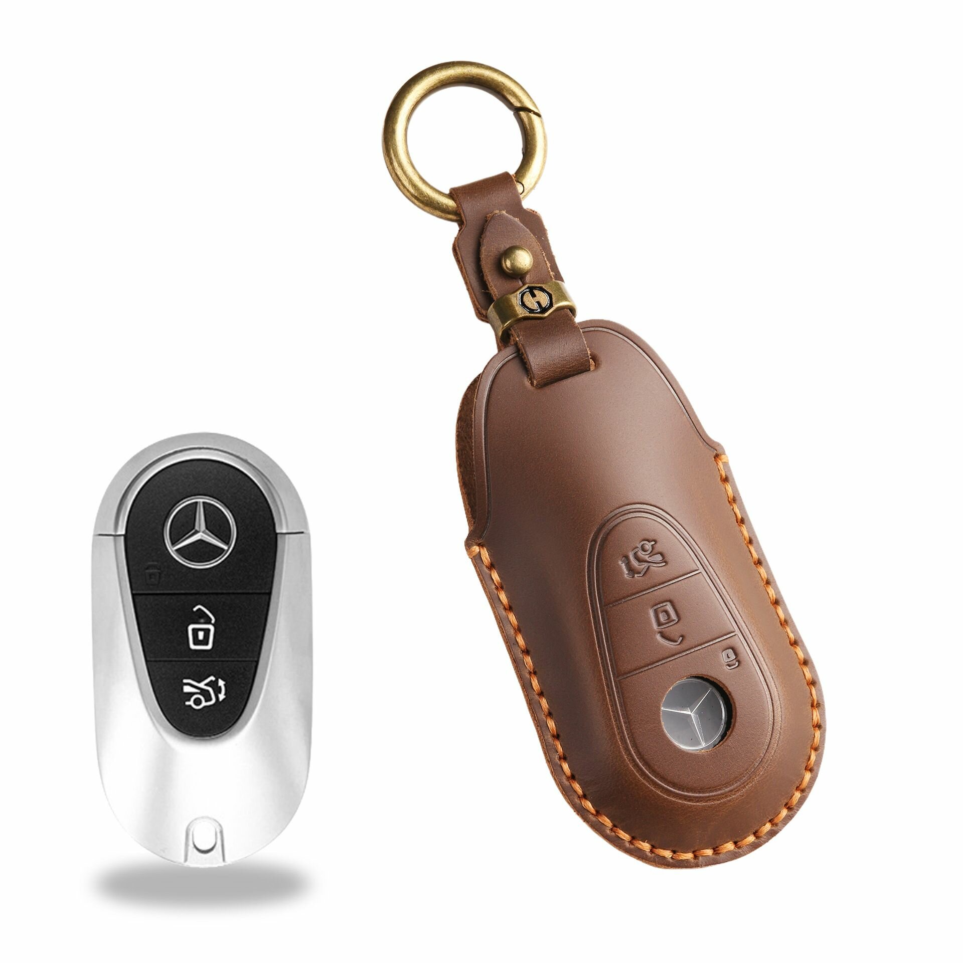 Чехол для автомобильного брелка Mercedes-Benz коричневый Чехол для автомобильного брелка