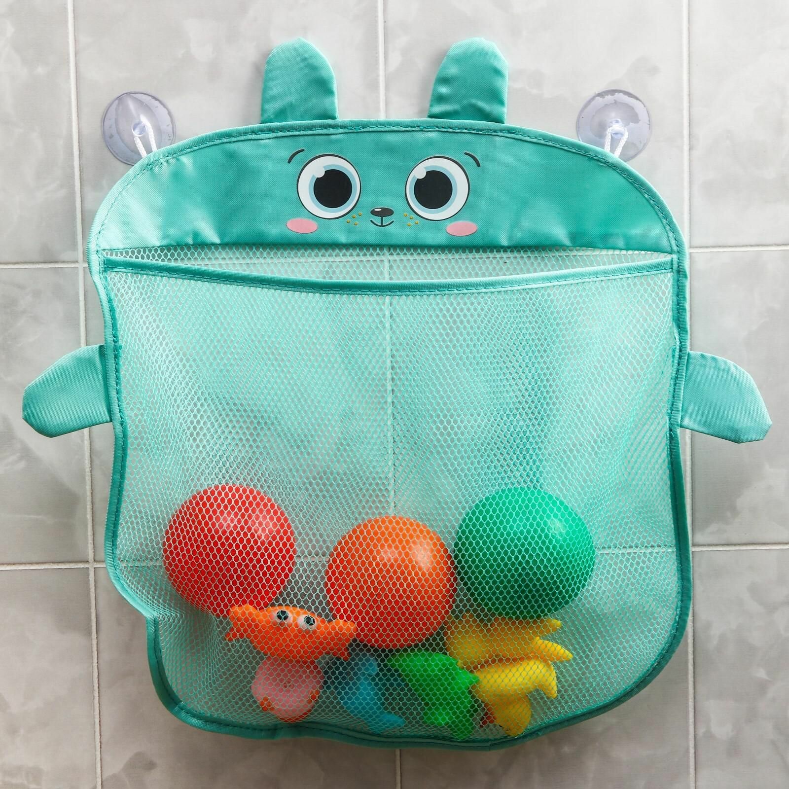 Сетка для хранения игрушек на присосках "Мишка"