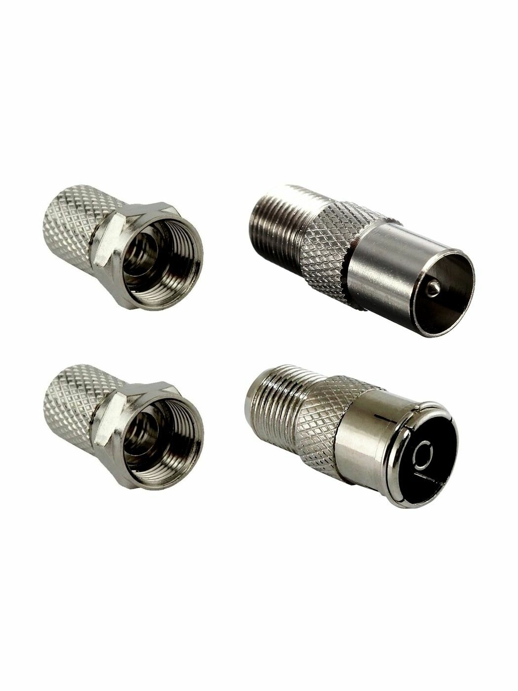 Антенный штекер прямой (Штекер TV/F - 1шт. Гнездо TV/ F - 1шт. F-коннектор - 2шт.)