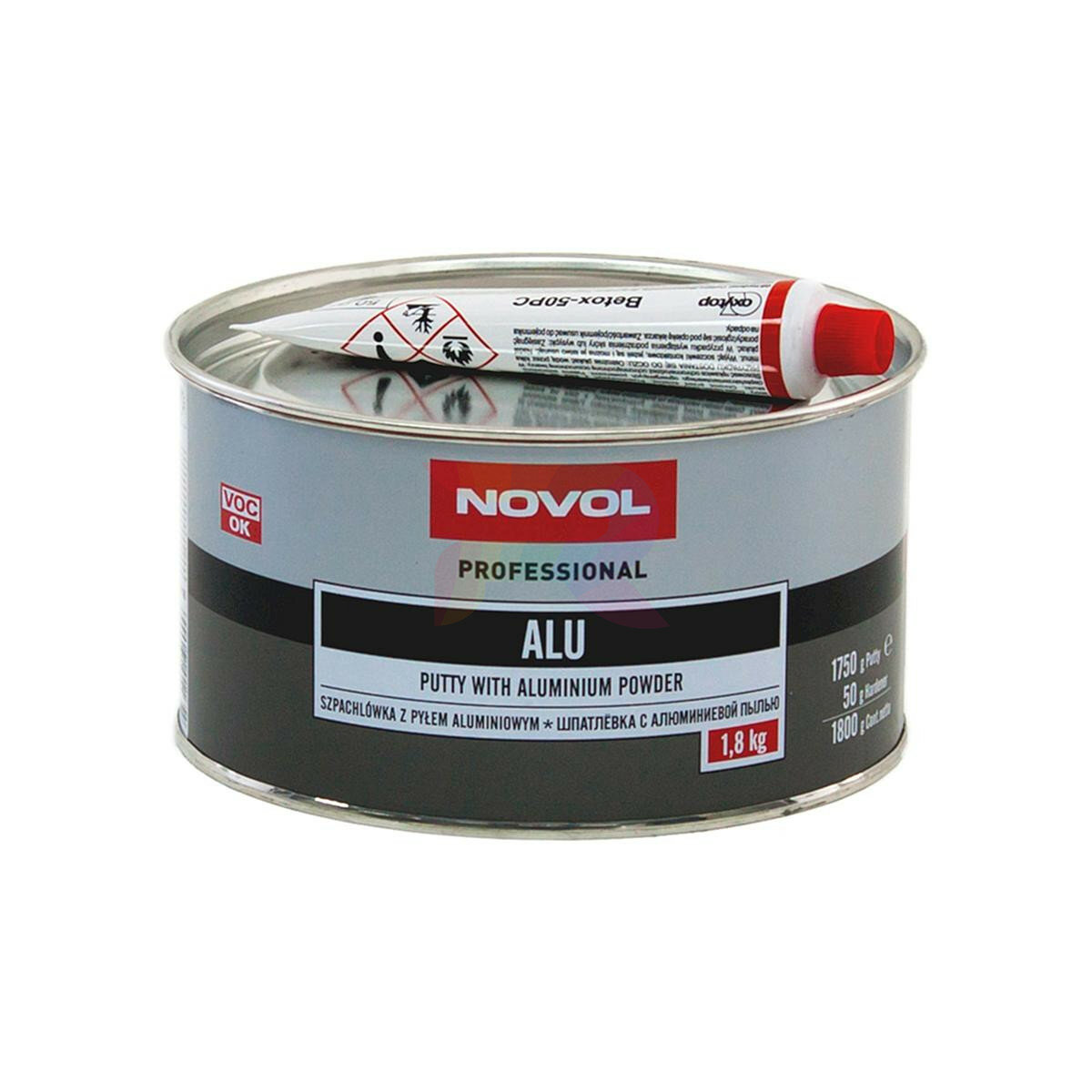 Шпатлевка с алюминиевым наполнителем Novol Alu Putty With Aluminium Powder 1,8 кг.