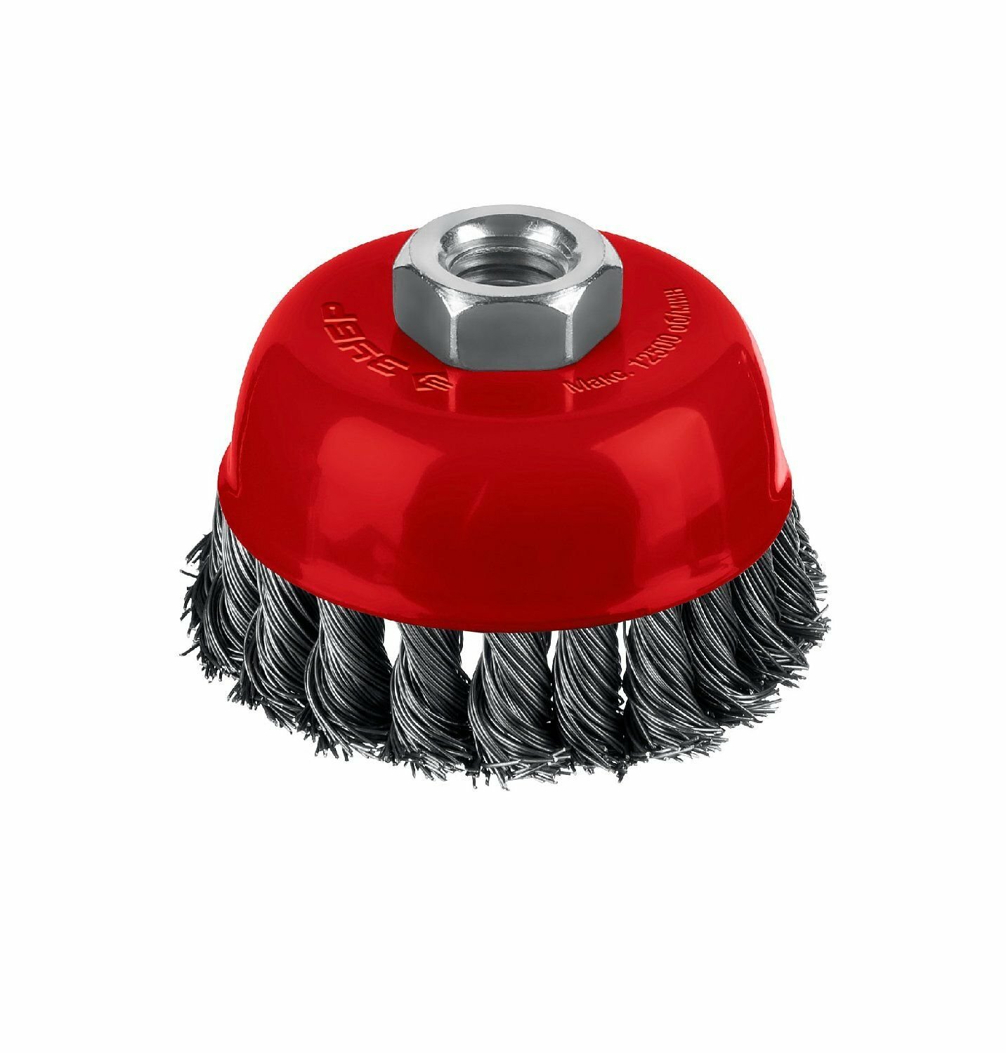 Щетка чашечная для УШМ ЗУБР диаметр 75 мм стальная жгутированная проволока 0.5 мм посадка М14