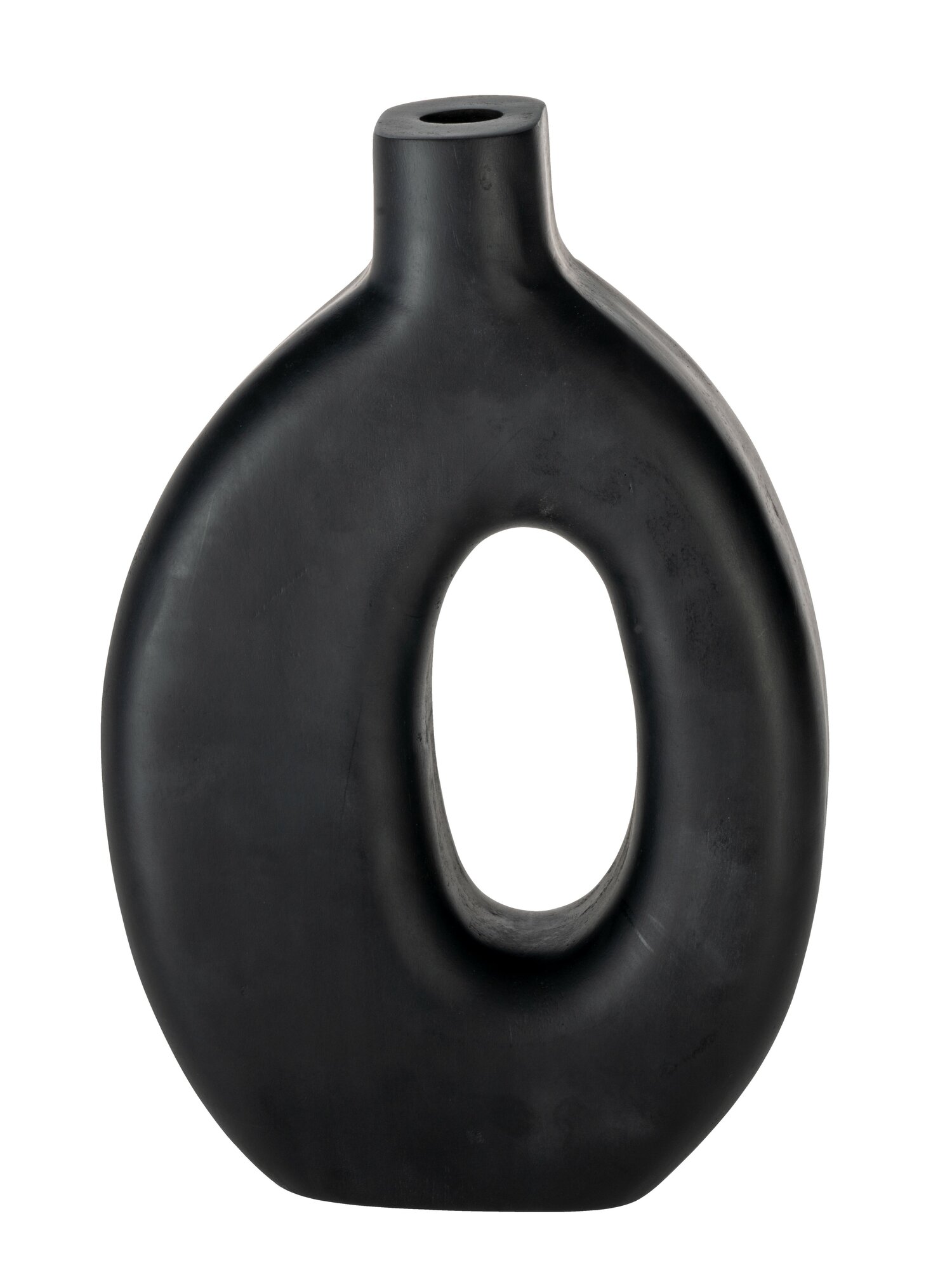 Ваза декоративная EGLO "MELOBODY", дерево, настольная, черная, 34х23х7,5см