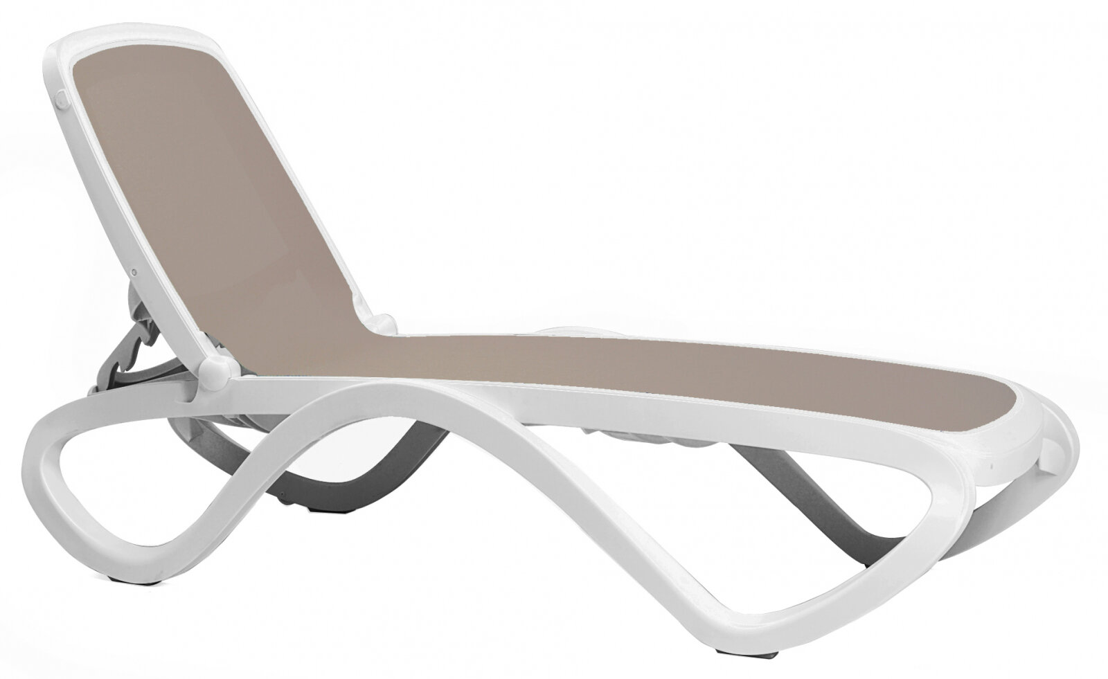 Шезлонг для дачи пластиковый пляжный Omega, NARDI, Италия, для бассейна, цвет белый, тортора