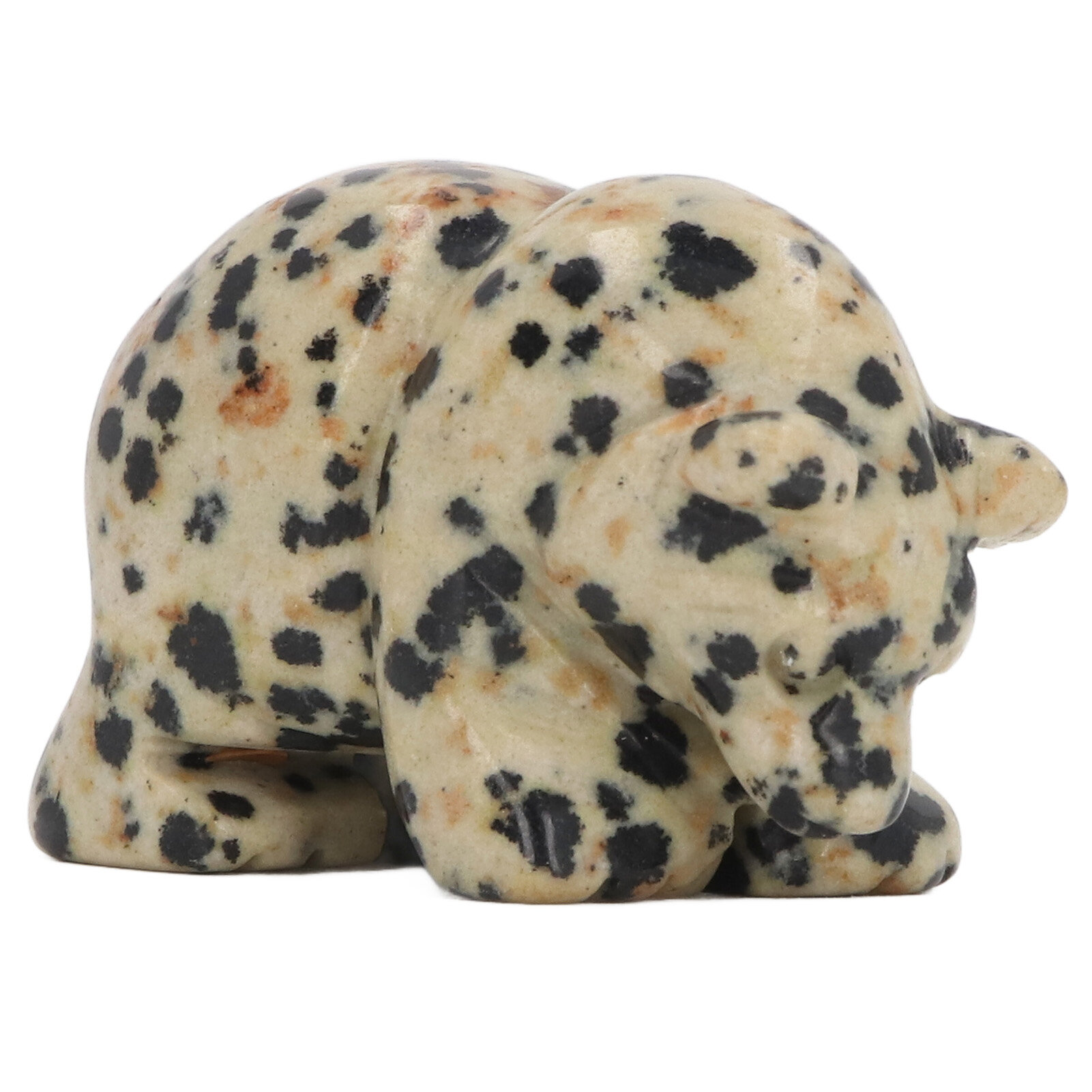 Фигурка медведя из драгоценных камней и кристаллов, вырезанная вручную, 1,5 дюйма, для офиса, дома, коллекция, пятнистая.