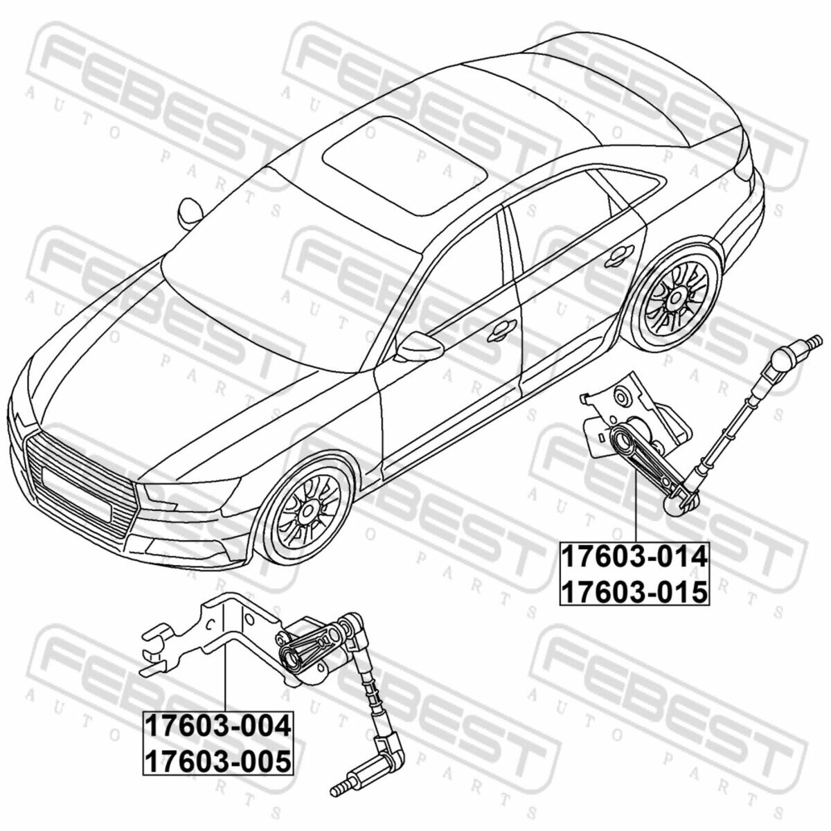 Датчик Положения Кузова Задний Левый (С Тягой)(Febest 17603-014)