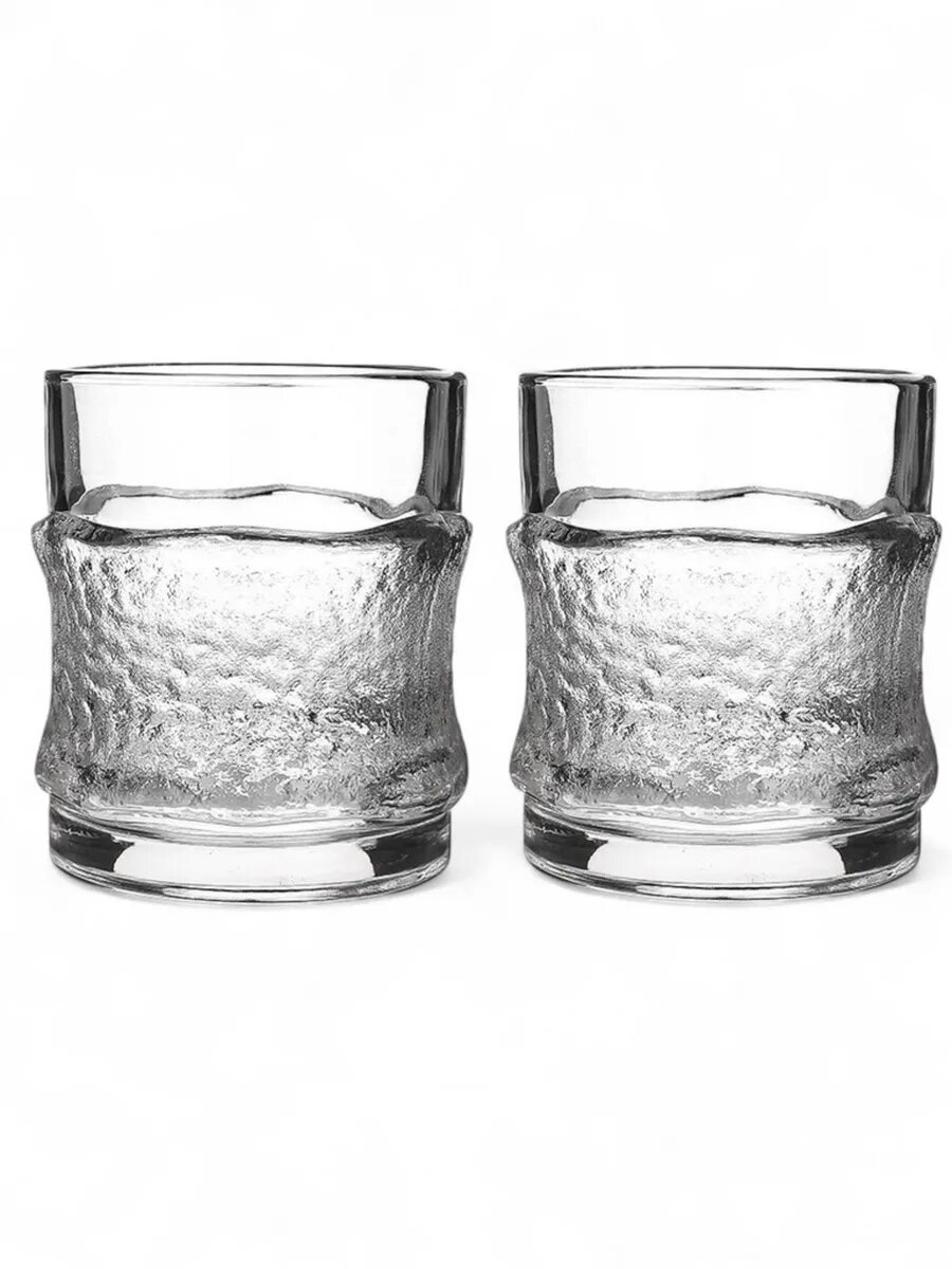 Стеклянные стаканы Китобой "Лед", для воды, 290 мл, прозрачные, 2 шт.