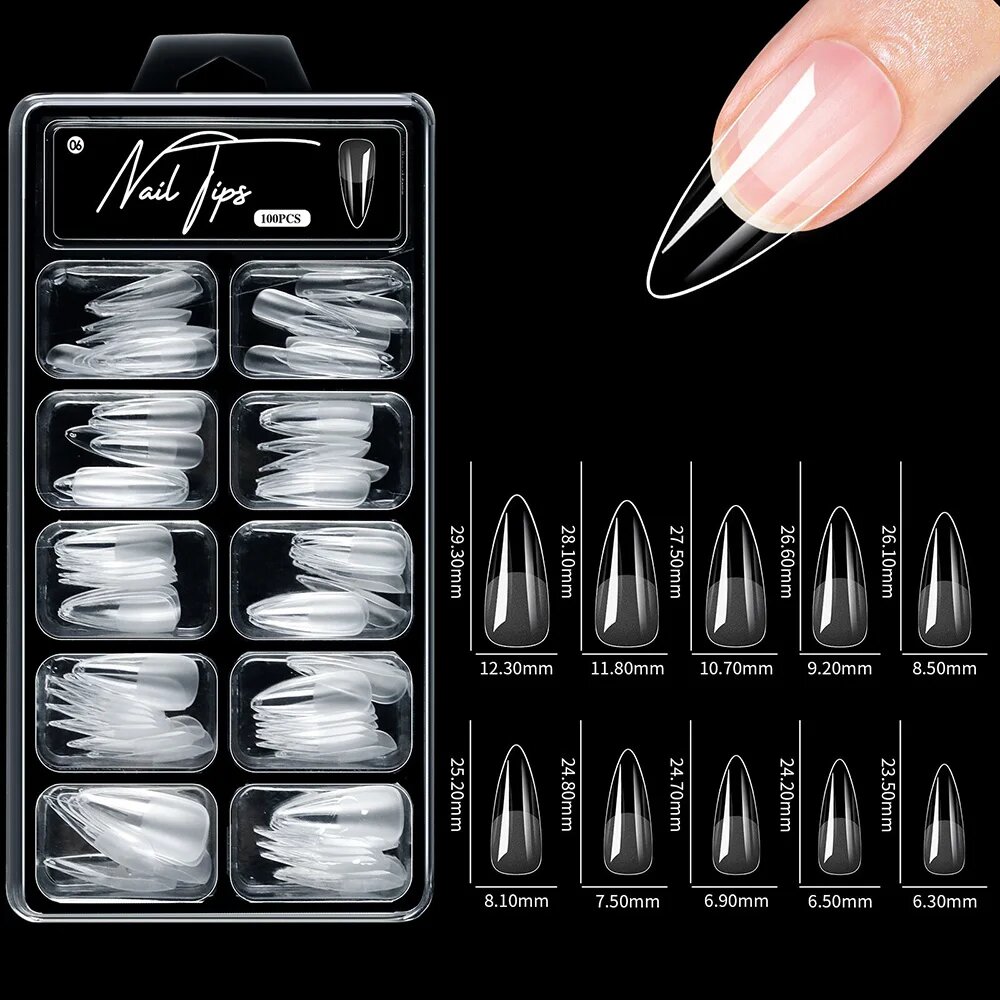 100 шт. акриловые накладные ногти балерина 06-100pcs-bag