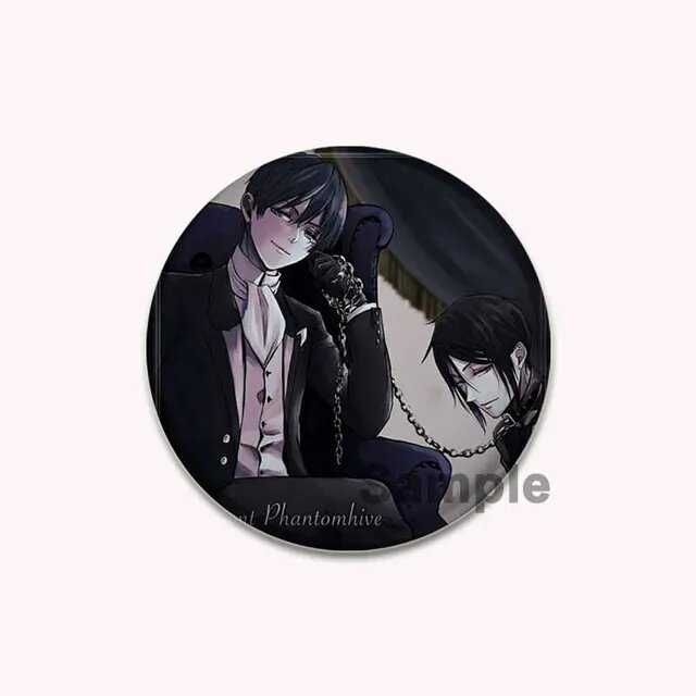 32/44/58 мм аниме значки черного Батлера броши для шляпы заколки на лацкан мягкая пуговица булавка украшение подарки