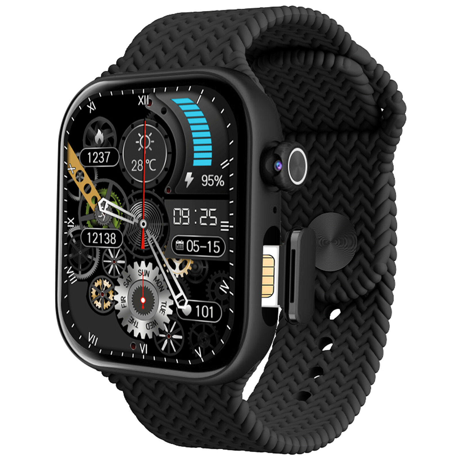 Умные часы, с камерой, 4G, LTE, ультратонкие, 15 дней работы