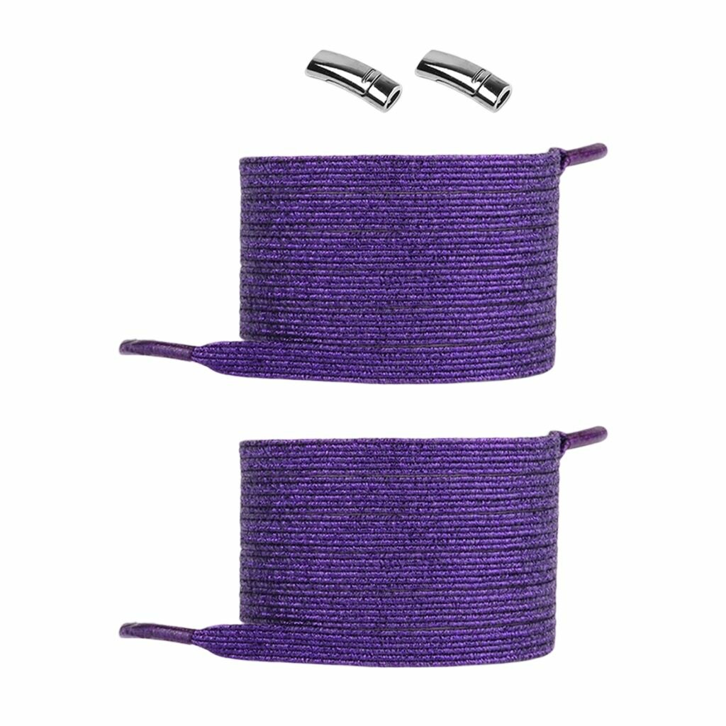 (1 пара) Ленивые шнурки без завязок с перламутром-перламутрово-фиолетовые