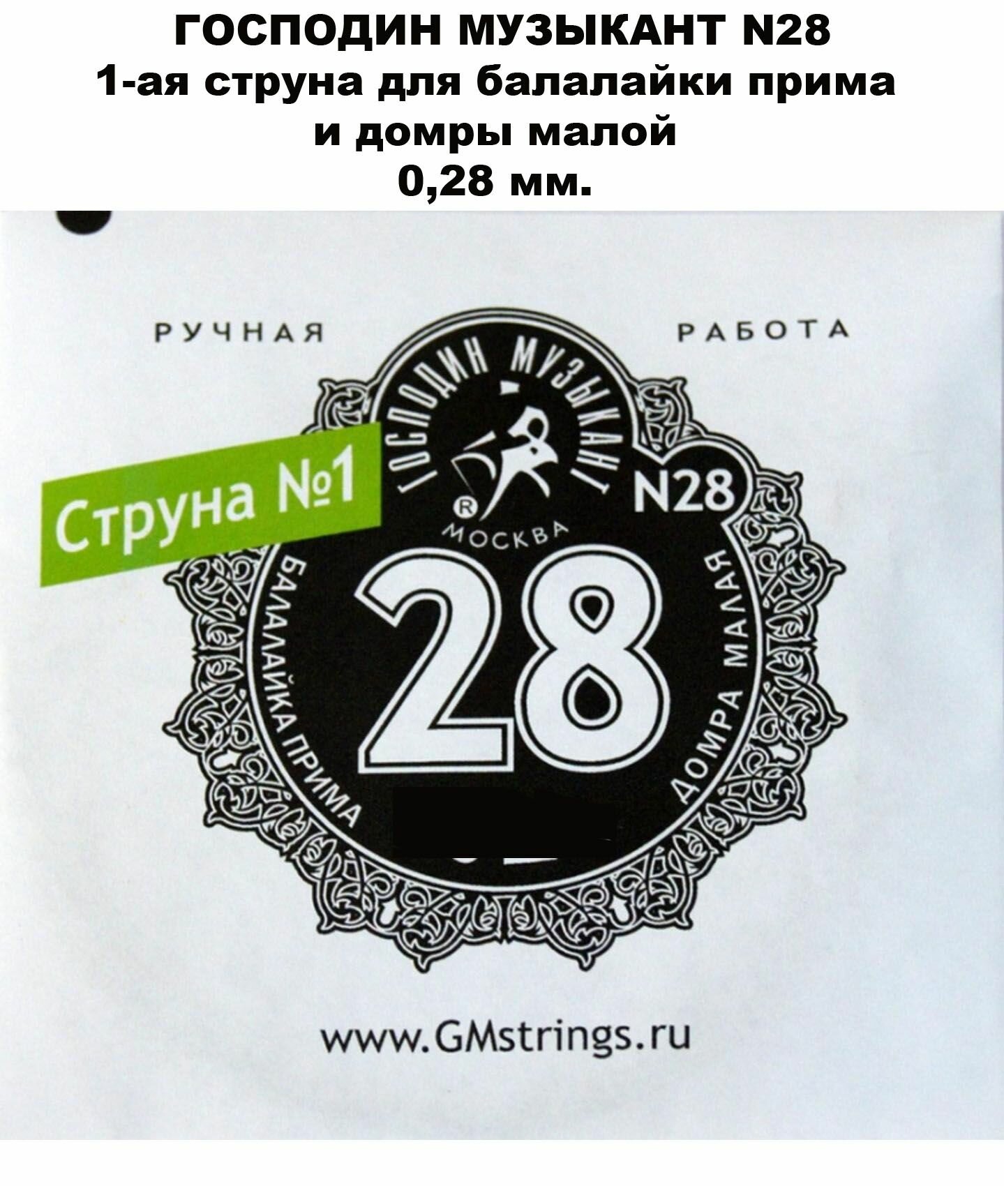 Господин музыкант №28 Струна первая для балалайки и домры