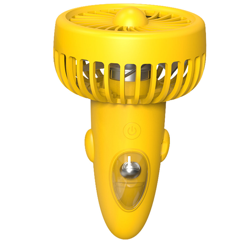 Портативный вентилятор Portable Fan с охлаждением 1200mAh USB заряжаемый ручной мини вентилятор с 3 скоростями Hands-Free для домашних дел офиса улицы кемпинга путешествий спорта желтый