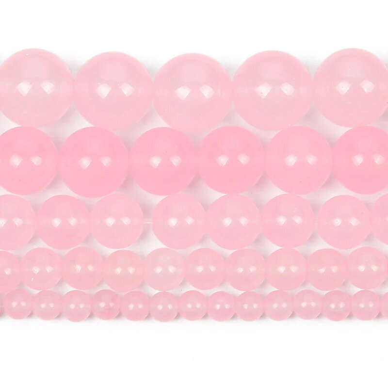 Бусины халцедон 4-12 мм 25 видов Розовый, 4mm 88-90pcs, H8152
