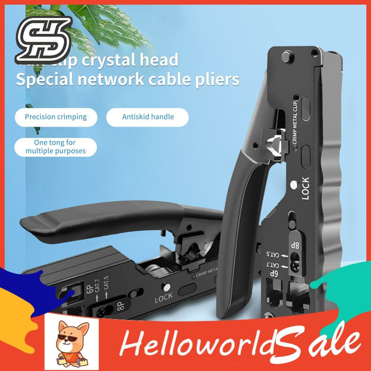 HelloWorld Клещи для проводов Интерфейс давления Щипцы для обжима проводов Интернета Клещи для кабеля