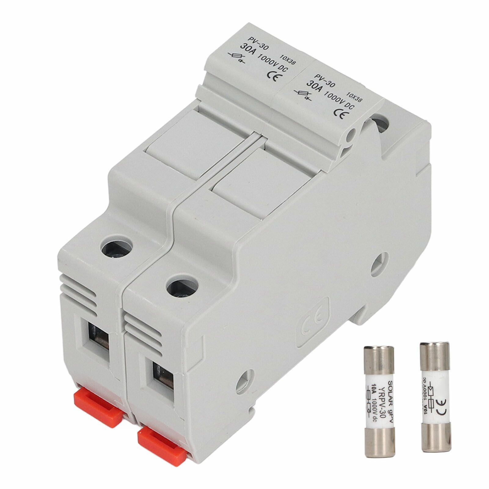 Миниатюрный держатель предохранителя, 2 полюса, 10А, защитный корпус из АБС-пластика, основание держателя фотоэлектрического предохранителя для защиты