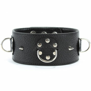 77041 BDSM Арсенал Ошейник широкий, черный. Из натуральной кожи