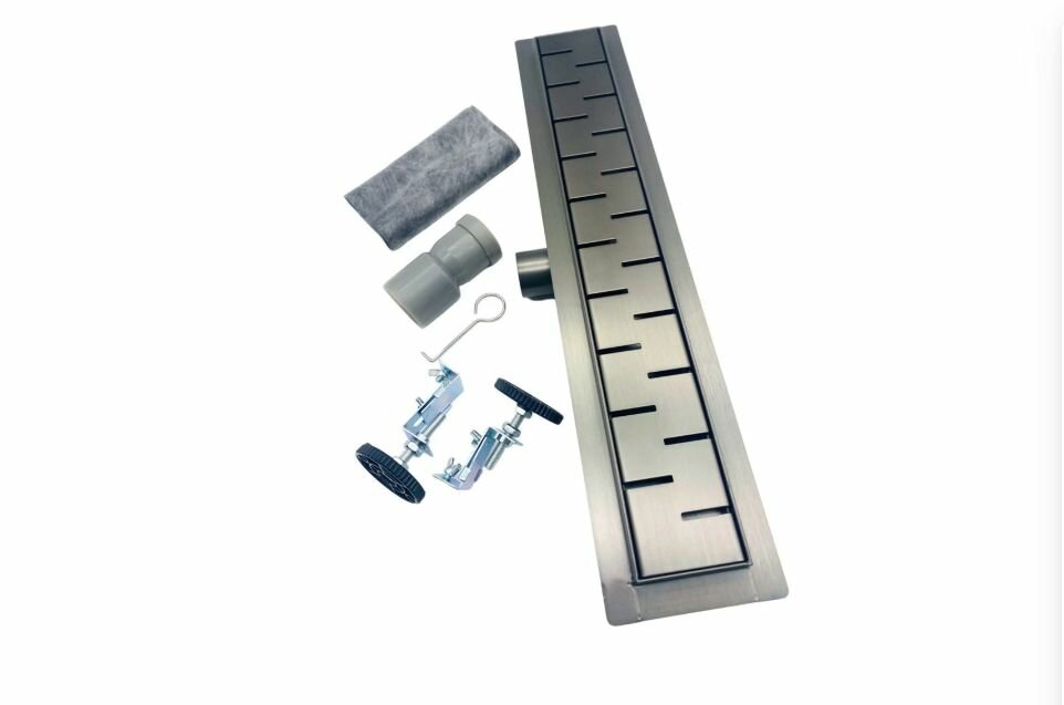 Водоотводящие желоба (душевой трап гидро + сух решетка) Вороненая сталь 50 см TIM, BAD475002GY