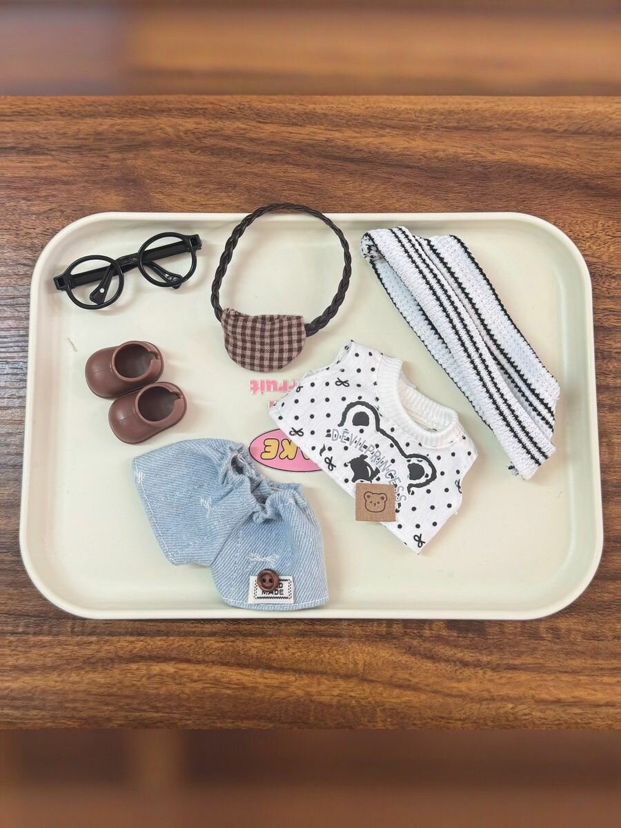 Комплект одежды Ла Бубу, для кукол, для пупса, 15 см - 17см, ткань, белый