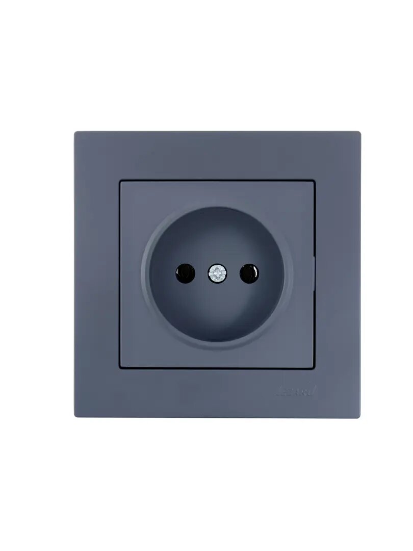 Розетка встраиваемая Lezard Vesna 742-3488-121B без заземления цвет графит