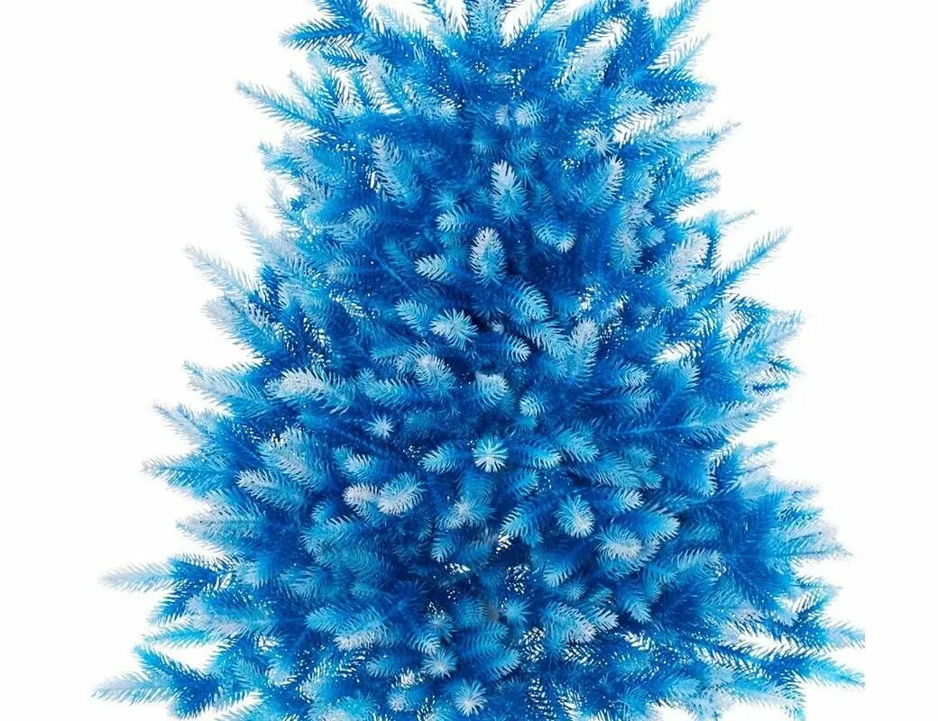Настольная синяя елка в мешочке Сапфир 80 см с белыми кончиками, литая 100%, царь елка, EverChristmas